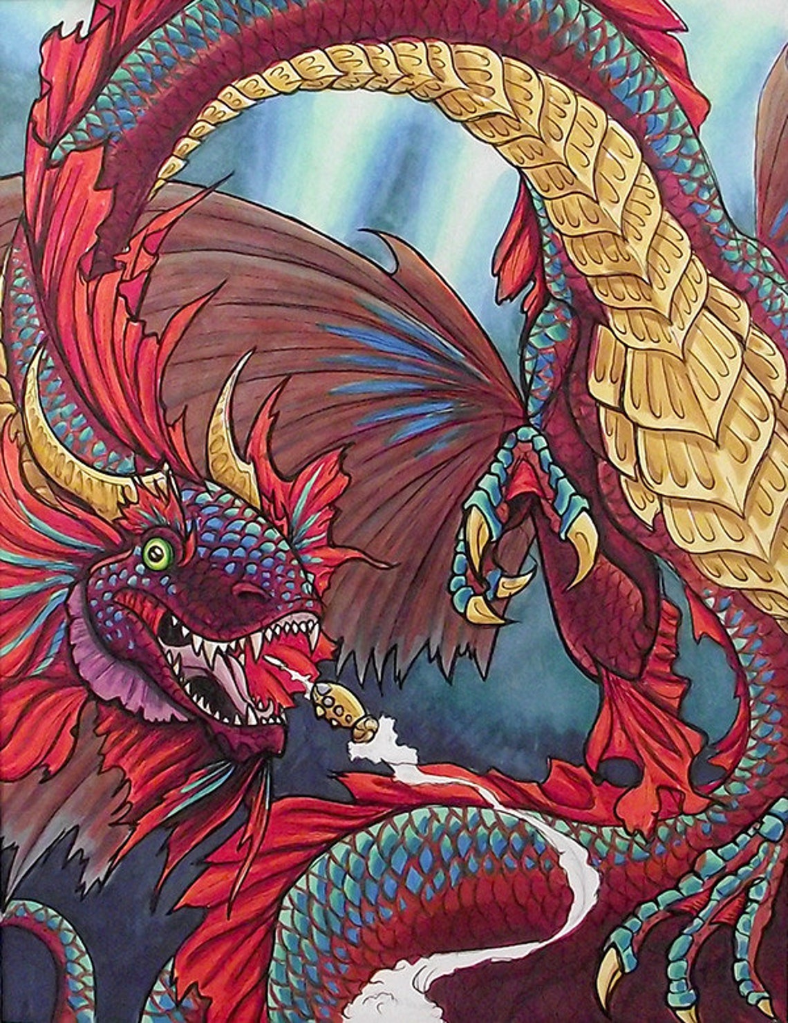 Betta Fish Dragon Original Wall Art - Etsy