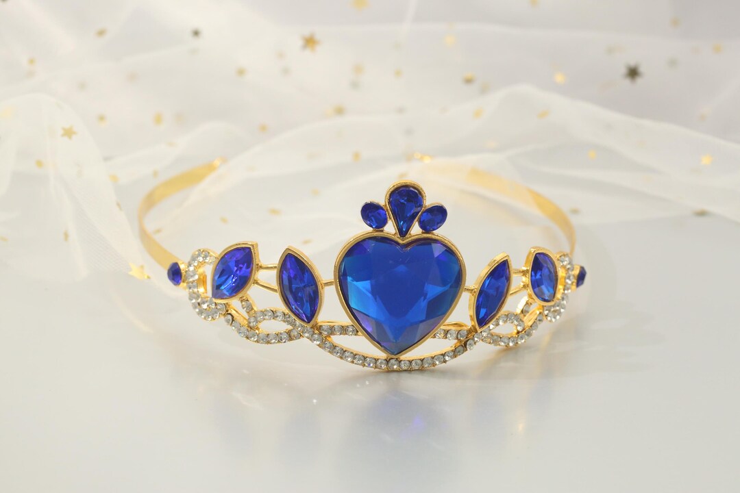 Dark Blue Heart Princess Crown Tiara Acrylic Diamond Crown Crystal ...