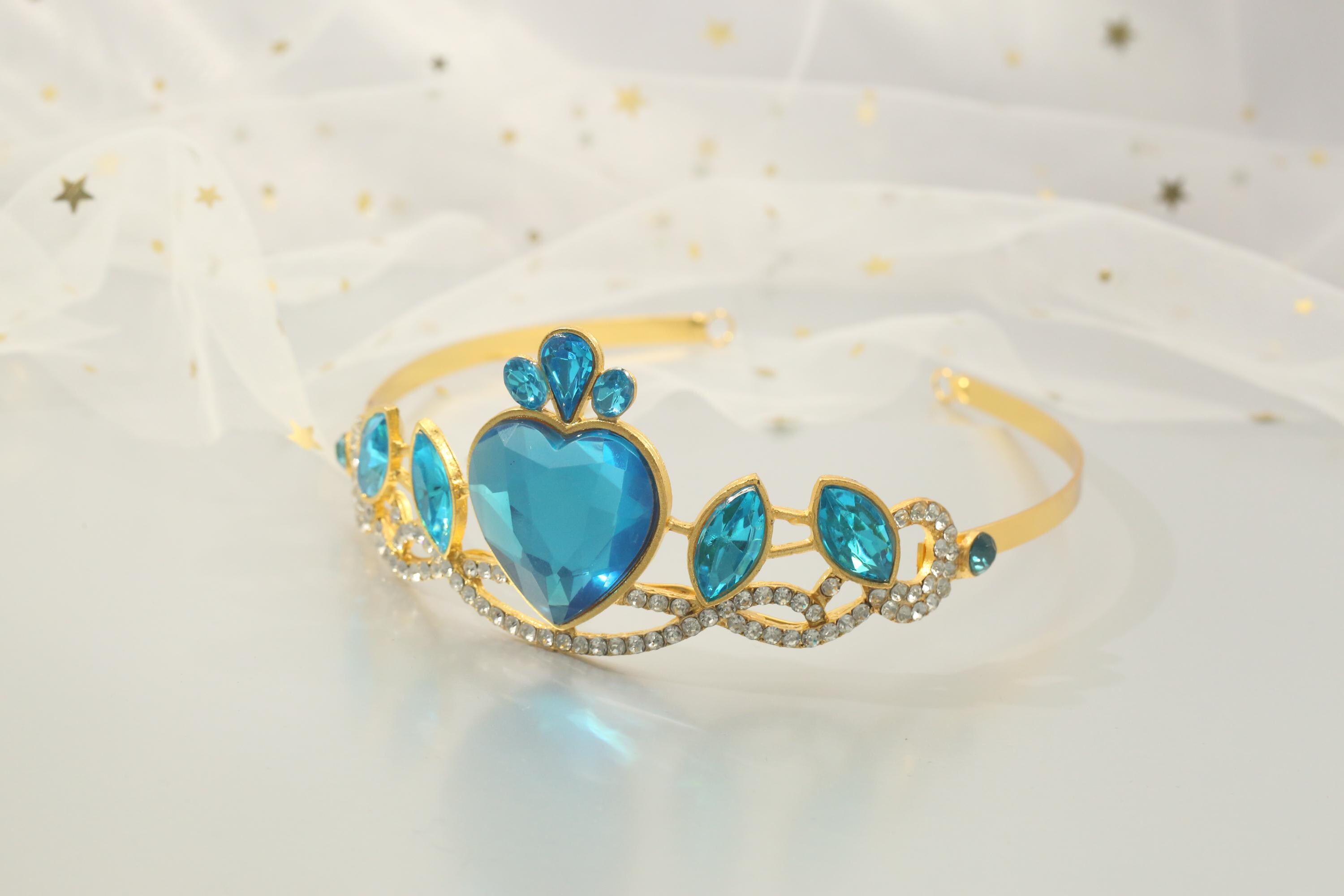 Heart Princess Crown Tiara Acrylic Diamond Crown Crystal Tiara Shining ...