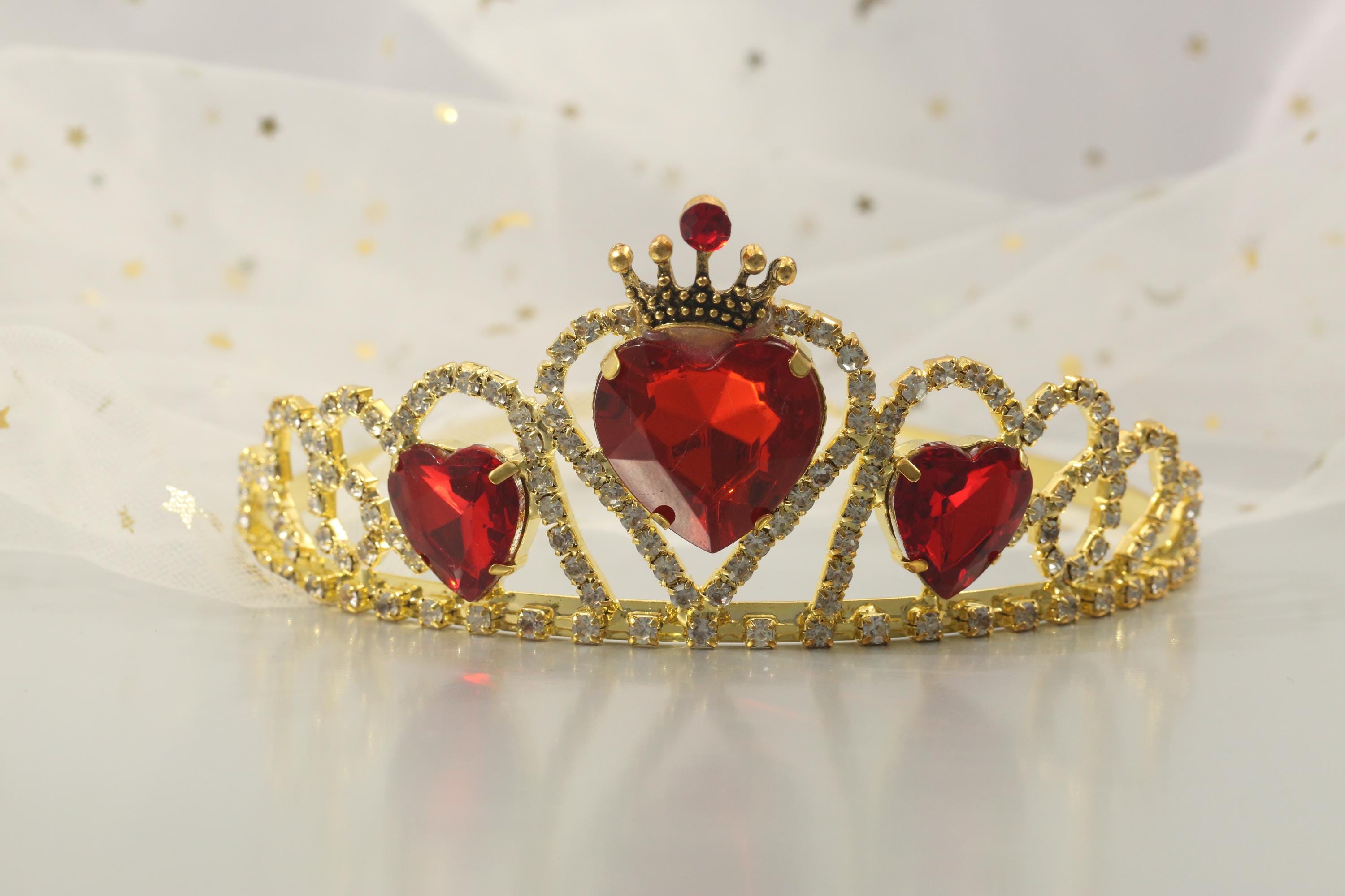 Red Hearts Crown Red Hearts Queen Crown Crown Halloween Costume Tiara ...