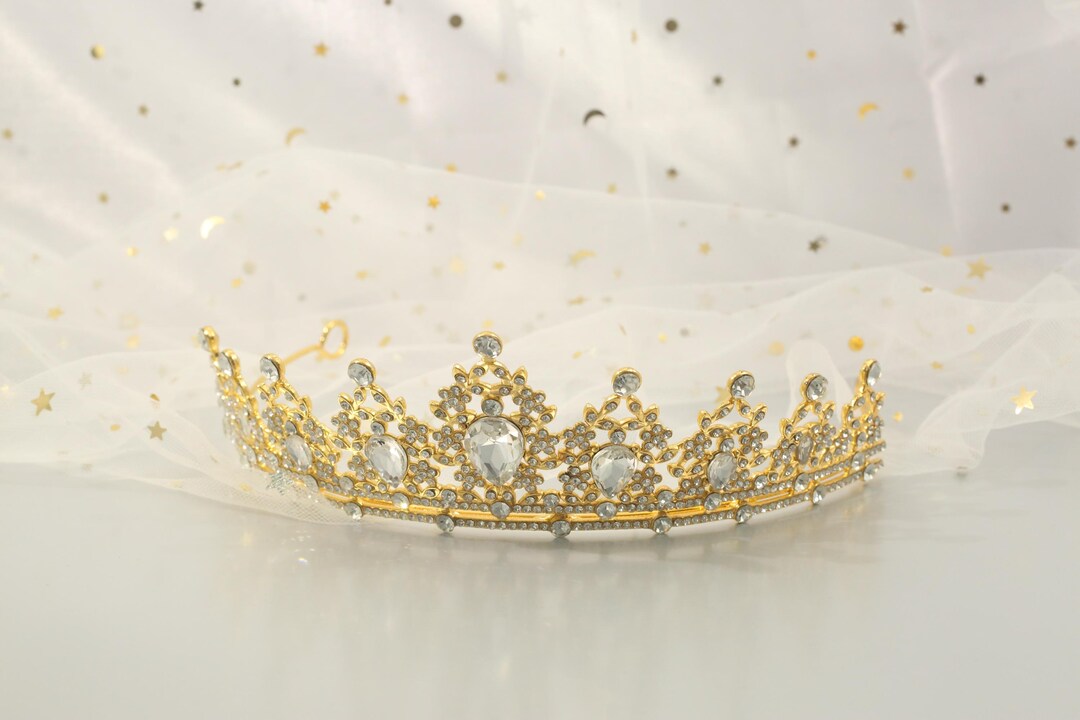Bride Bridesmaid Crown Gold Crown Queen Crown Bride Wedding Birthday ...