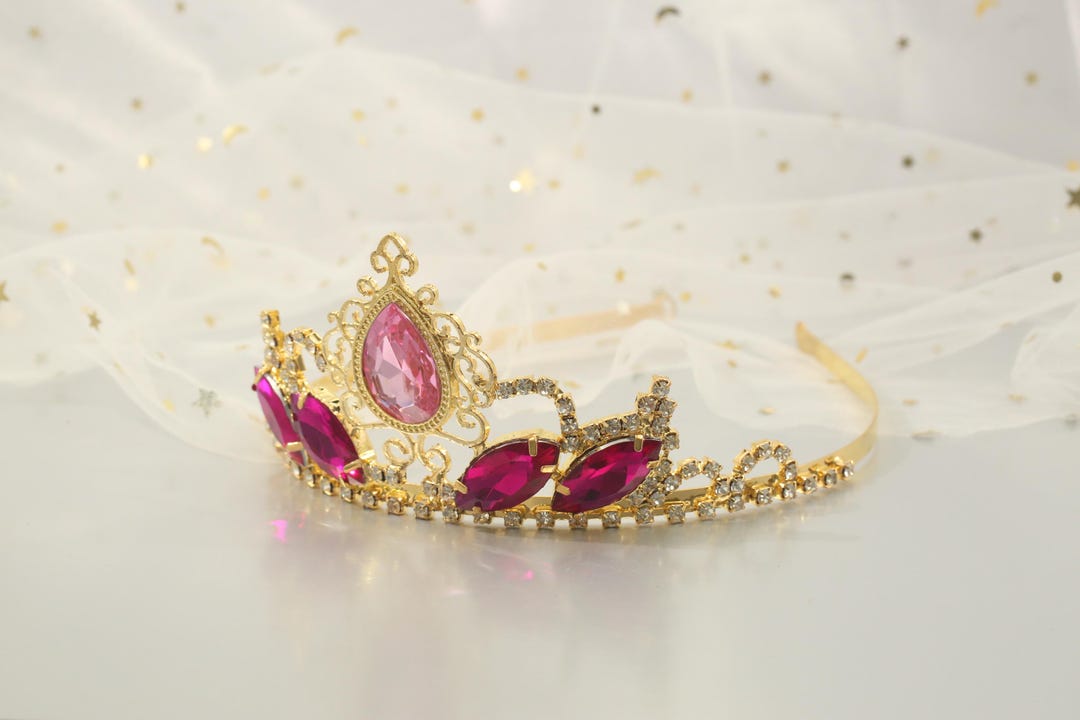 Pink Rhinestone Princess Tiara Fairy Crown Tiara Birthday Halloween ...