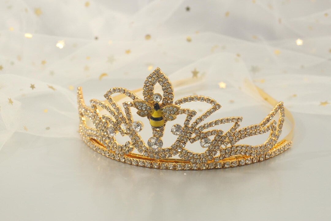 Unique and Beautiful Bee Crown Golden Headdress Crystal Crown Queen Bee ...