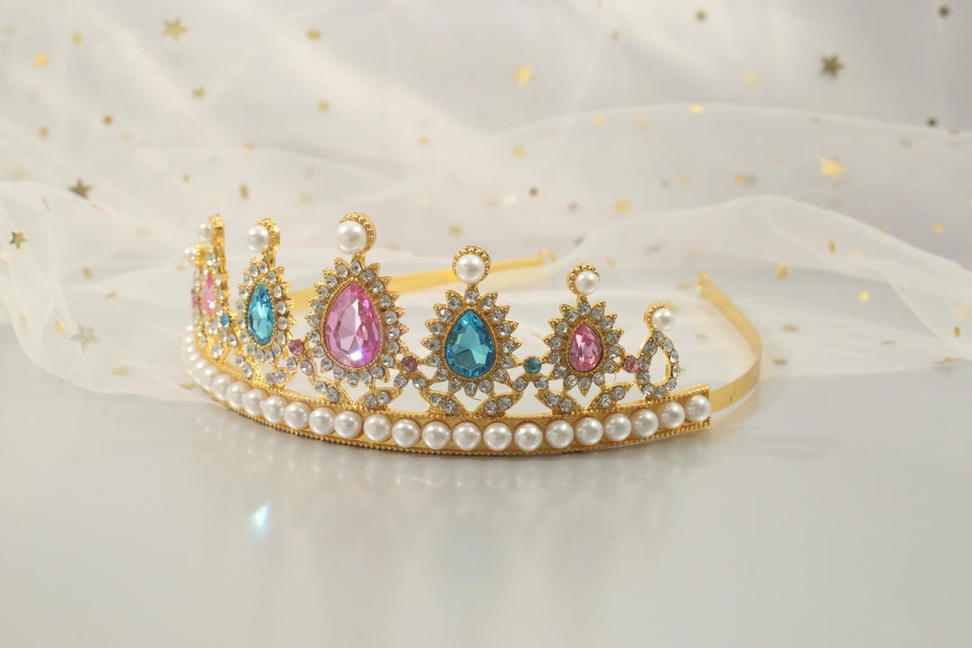 Mermaid Crown Pink Tiara Peach Princess Crown Birthday Tiara Halloween ...