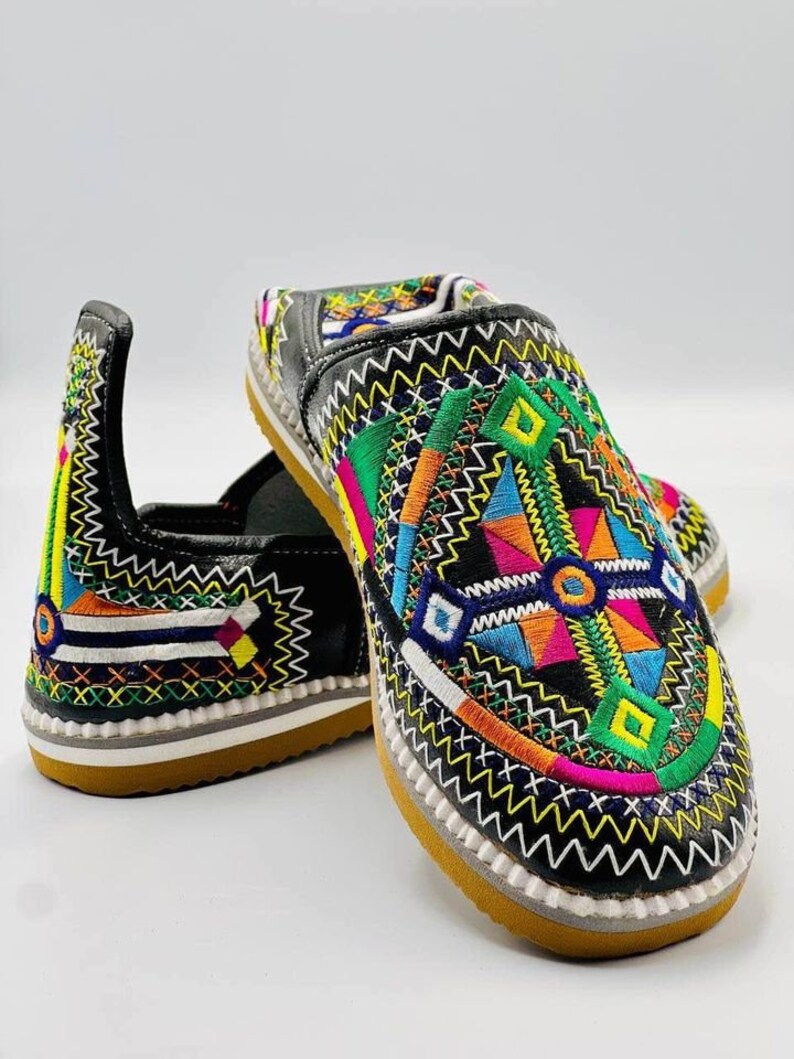 Babouche Handmade Slippers,embroidered With Berber Patterns.100% Real ...