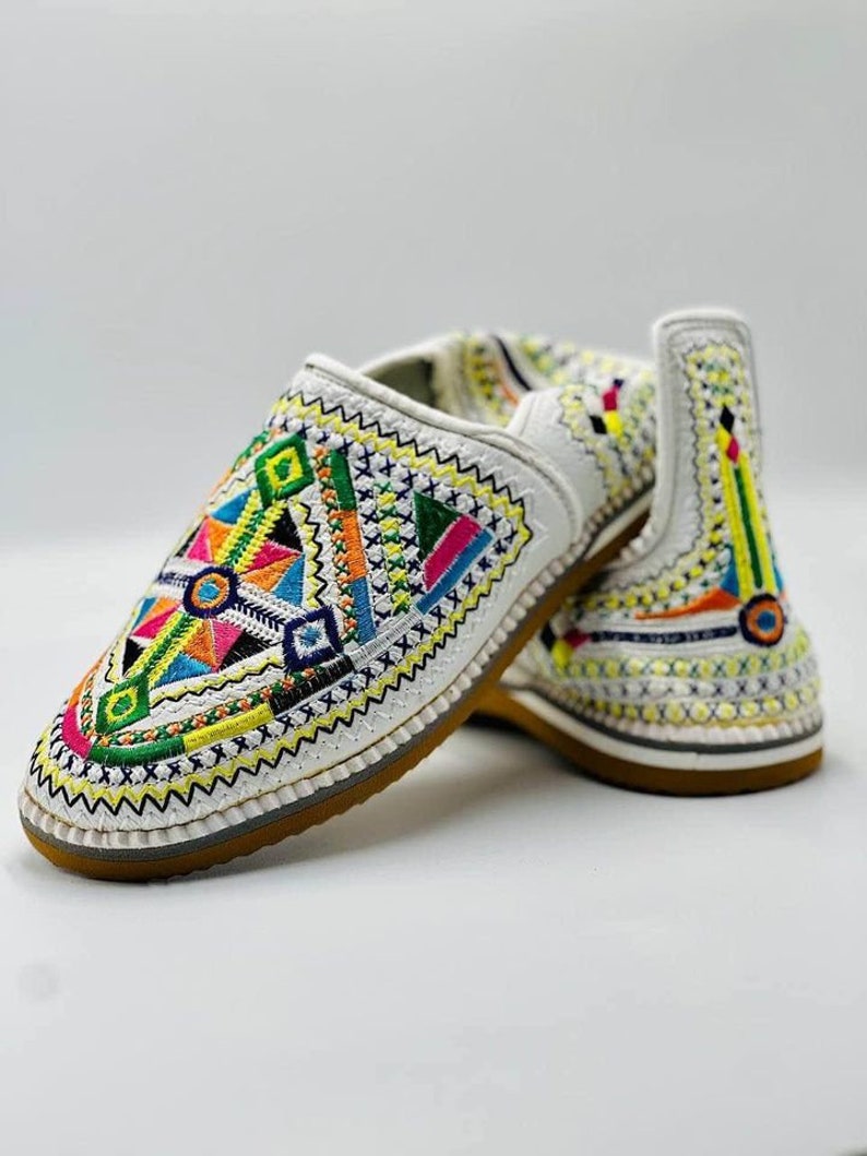 Babouche Handmade Slippers,embroidered With Berber Patterns.100% Real ...