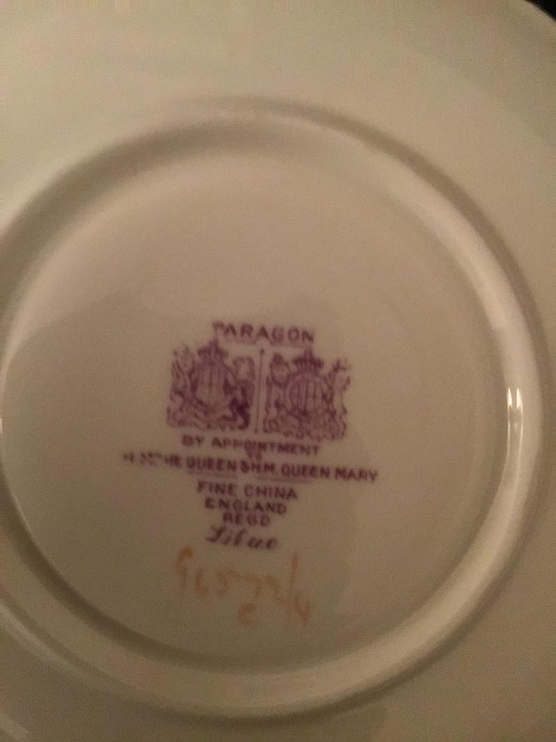 Antique Paragon 1930s Rare Fine Bone China Lilac Pattern Cup and Saucer ...