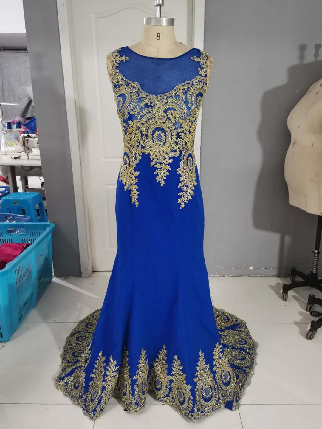Royal Blue Prom Dresses Mermaid Long, Unique Lady Prom Dresses, Custom ...