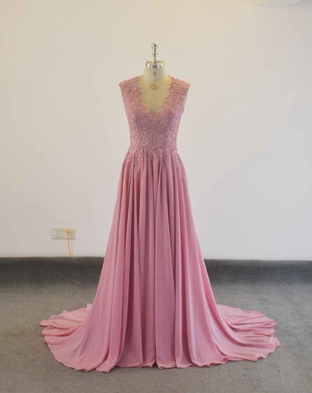A Line Dusty Rose Prom Dress, Simple Ball Gown Prom Dress, Custom Made ...