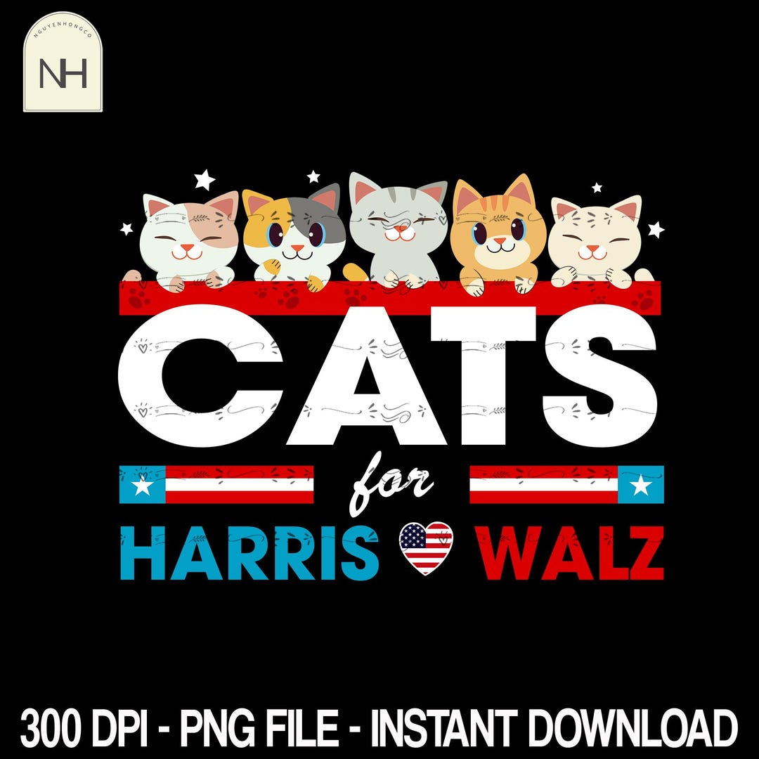Buy Cats for Harris Walz Png, Harris Walz Png, Kamala Harris Png ...