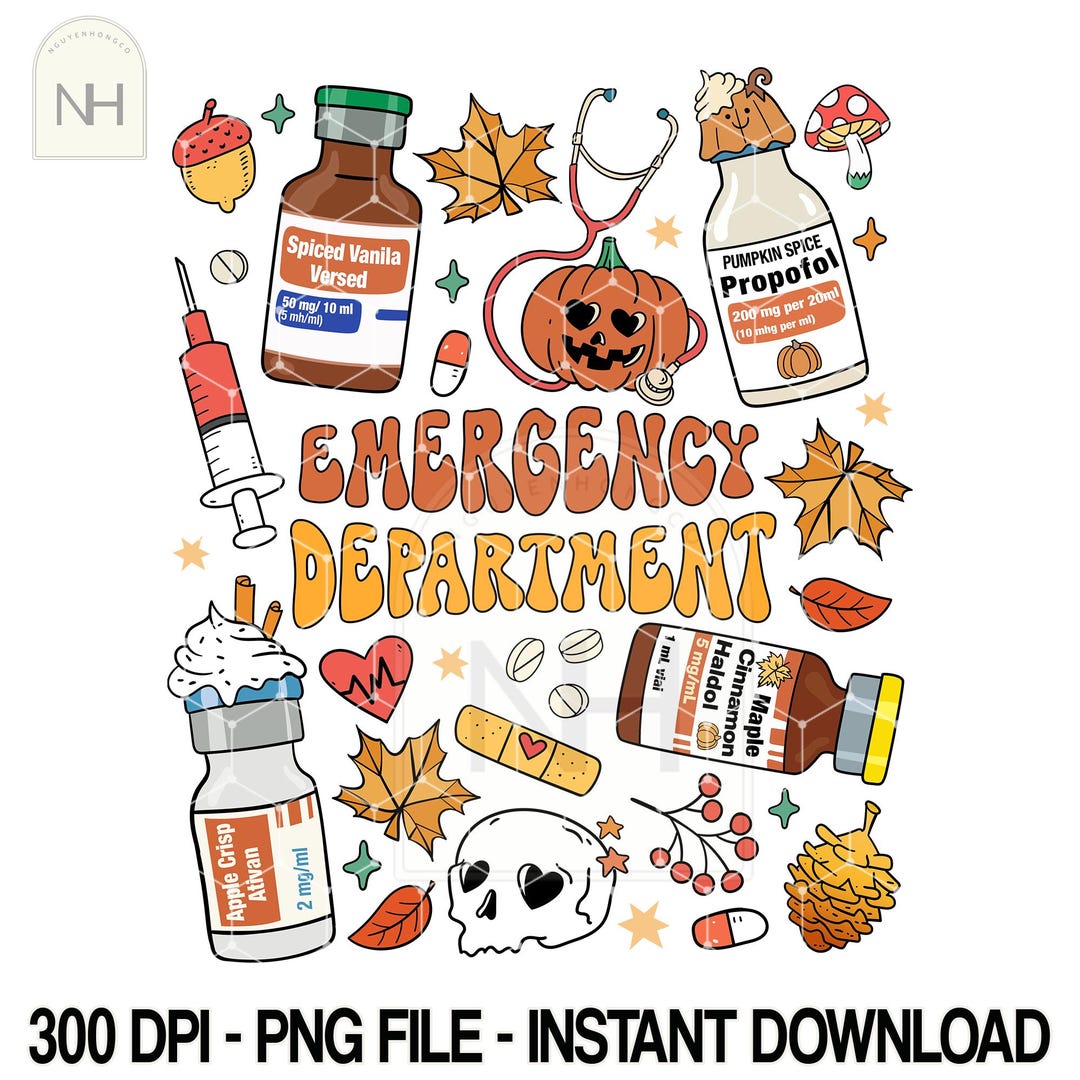 Fall Nurse Png, Emergency Department Png, ER Nurse Thanksgiving Png ...