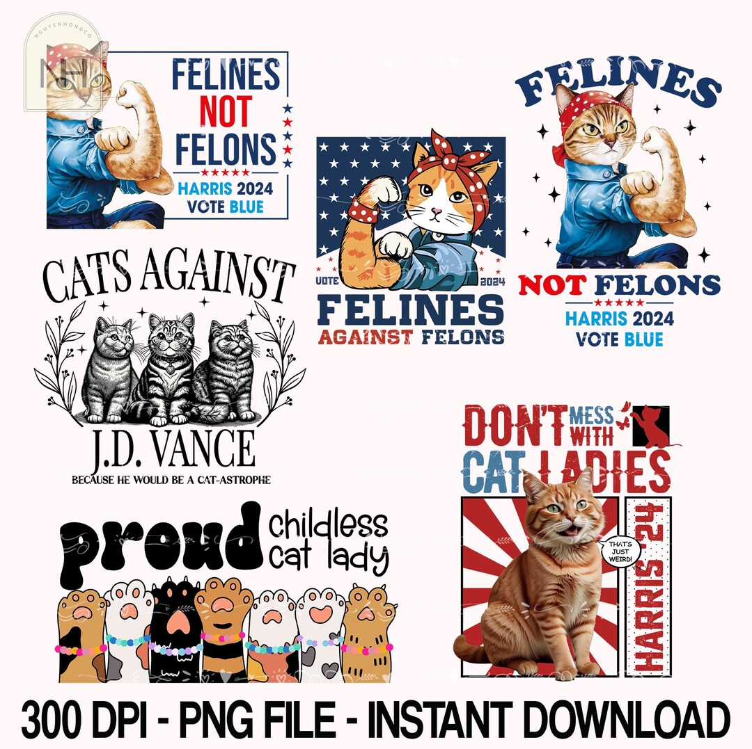 Bundle Kamala Cat Png,cat Ladies Harris Png,proud Childless Cat Lady ...