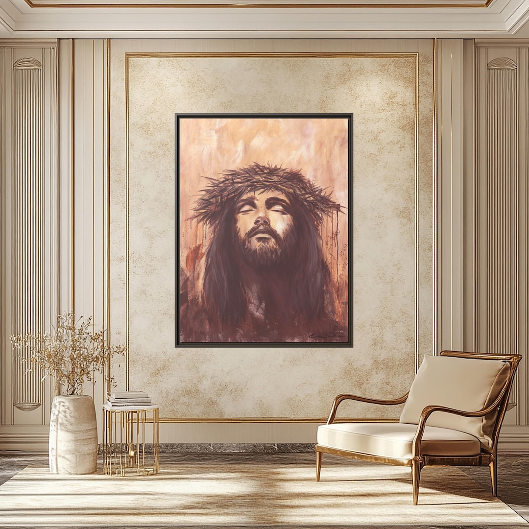 Jesus Christ Framed Canvas Print, Christian Wall Art, Jesus Art, Modern ...