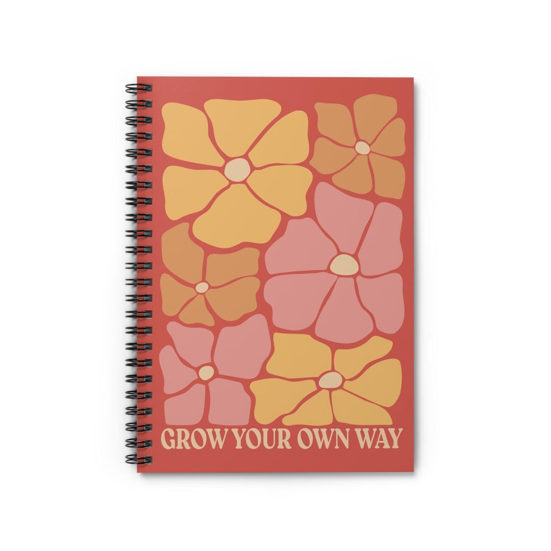 Retro Flower Notebook, Boho Cottagecore Personal Journal, Retro ...