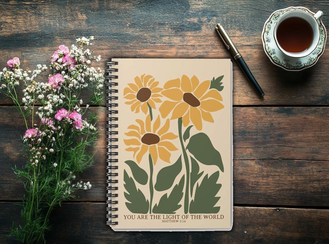 Sunflower Scripture Journal Christian Teacher Gift Faith Journal Bible ...