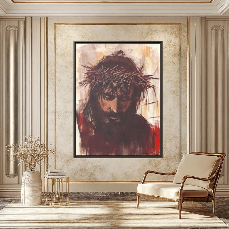 Large Canvas Oil of Jesus - Etsy