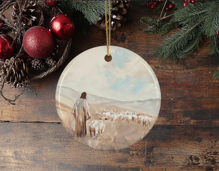 Religious Christmas Ornament, Good Shepherd Jesus Christmas Ornament ...