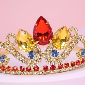 Snow White Princess Crown Set Red Yellow Crown Halloween Costume Crown ...