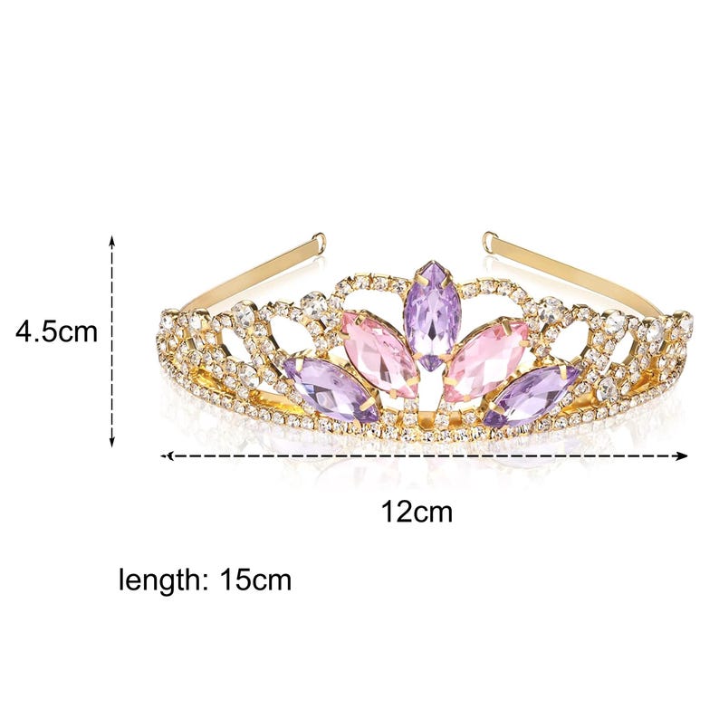 Pink&purple Crystal Rapunzel Tiara Tangled Fans Sparkle Gold Crown ...