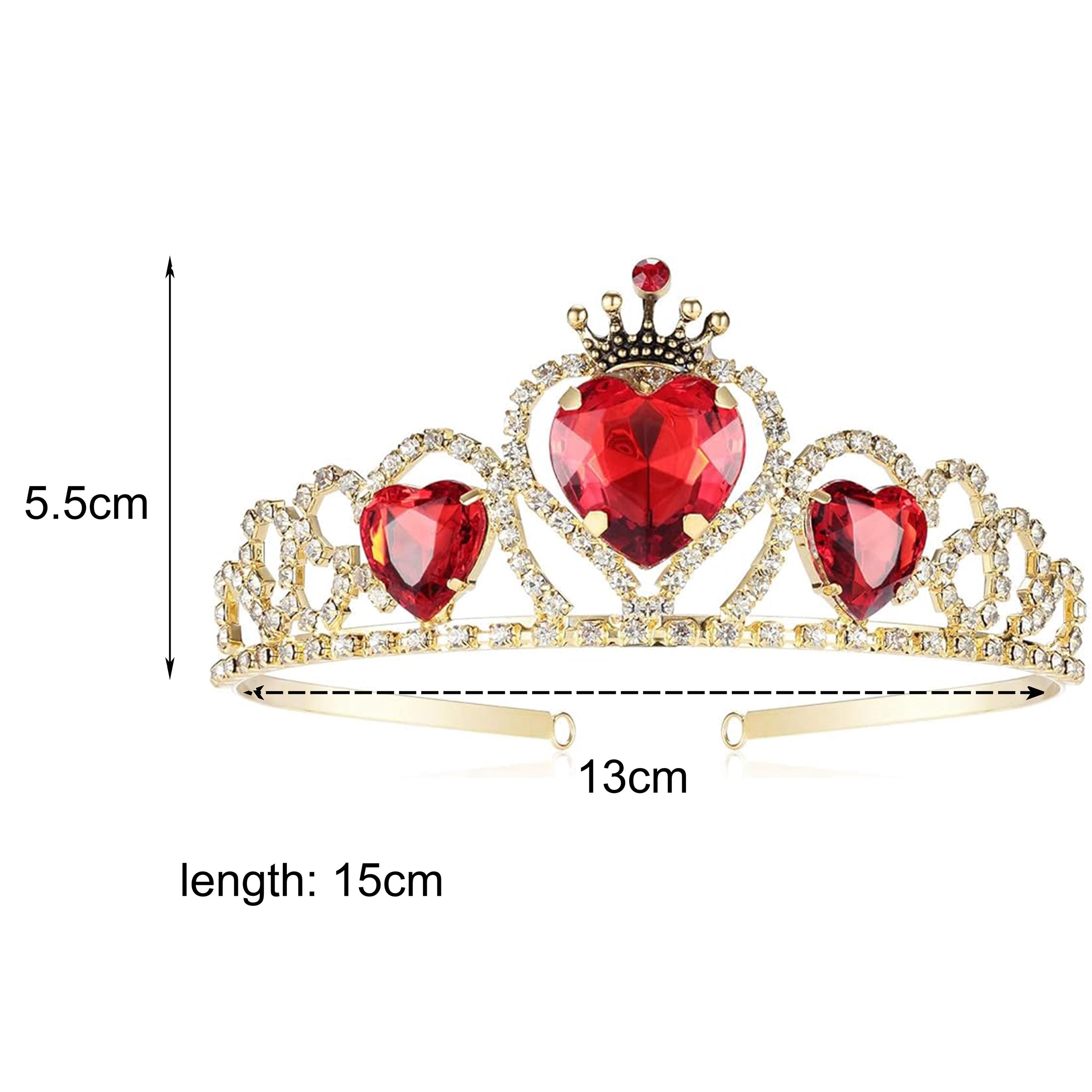 3 Red Heart Crown Evie Descendants Crown Halloween Costume Headdress ...