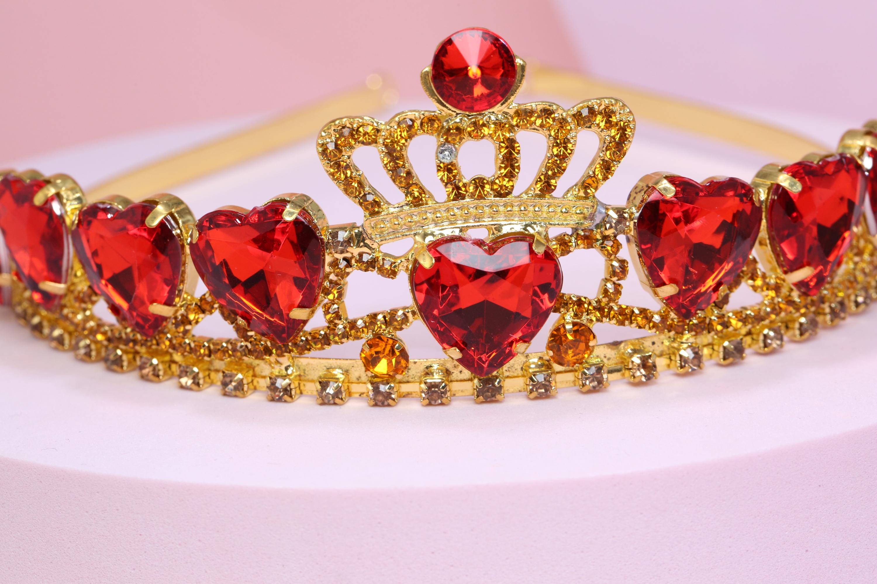 Evie Crown Descendants &necklace Set Gold Tiara Red Heart Halloween ...