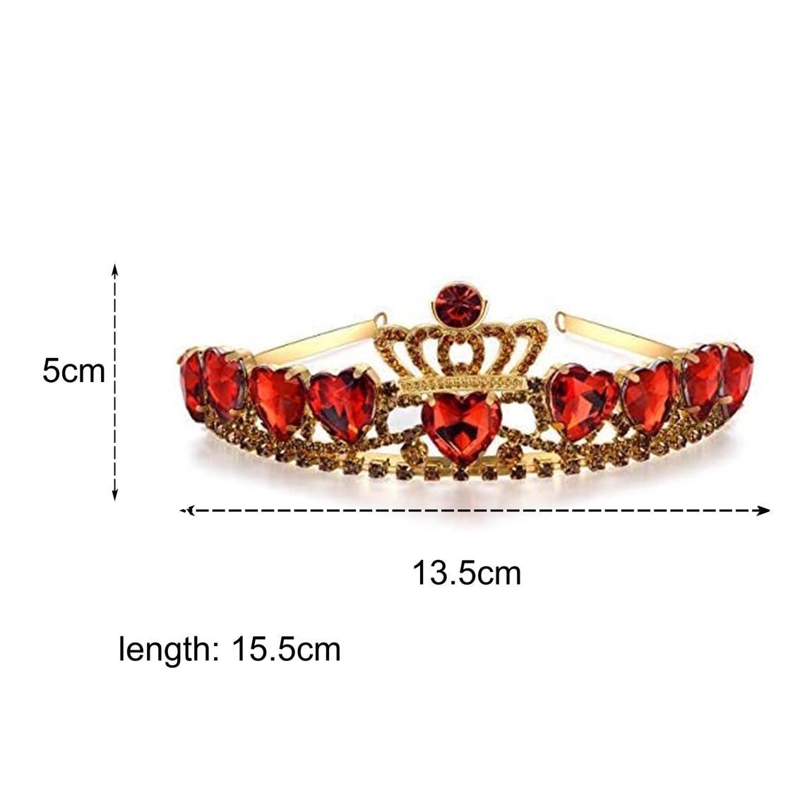 Evie Crown Descendants &necklace Set Gold Tiara Red Heart Halloween ...