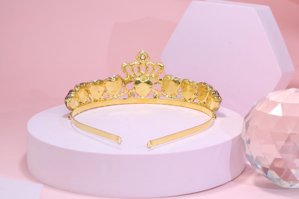 Evie Crown Descendants &necklace Set Gold Tiara Red Heart Halloween ...