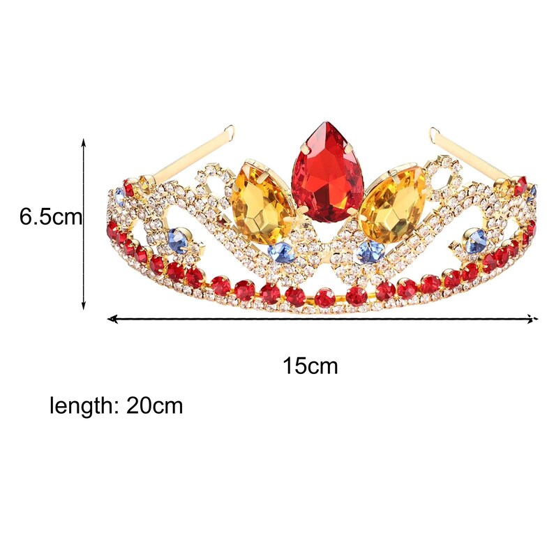 Snow White Princess Crown Set Red Yellow Crown Halloween Costume Crown ...