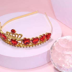Evie Crown Descendants &necklace Set Gold Tiara Red Heart Halloween ...
