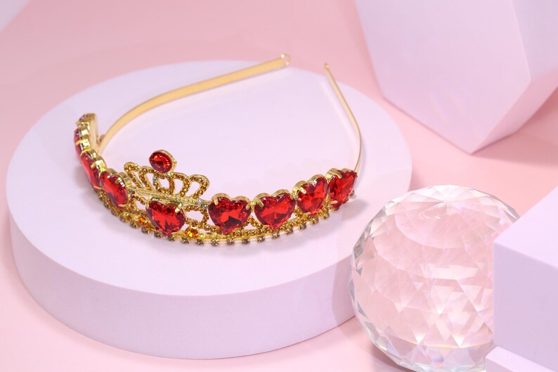 Evie Crown Descendants &necklace Set Gold Tiara Red Heart Halloween ...