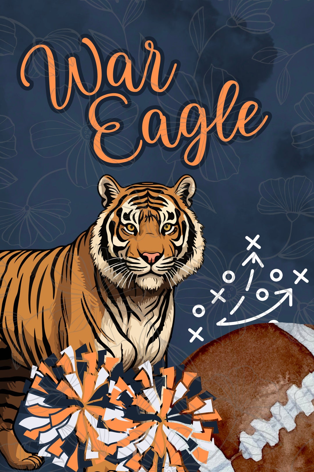 War Eagle Auburn University Garden Flag Template PNG Digital Download ...