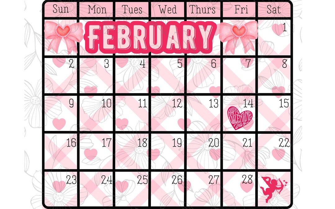 Calendario imprimible de febrero de 2025 PNG - Descarga digital ...