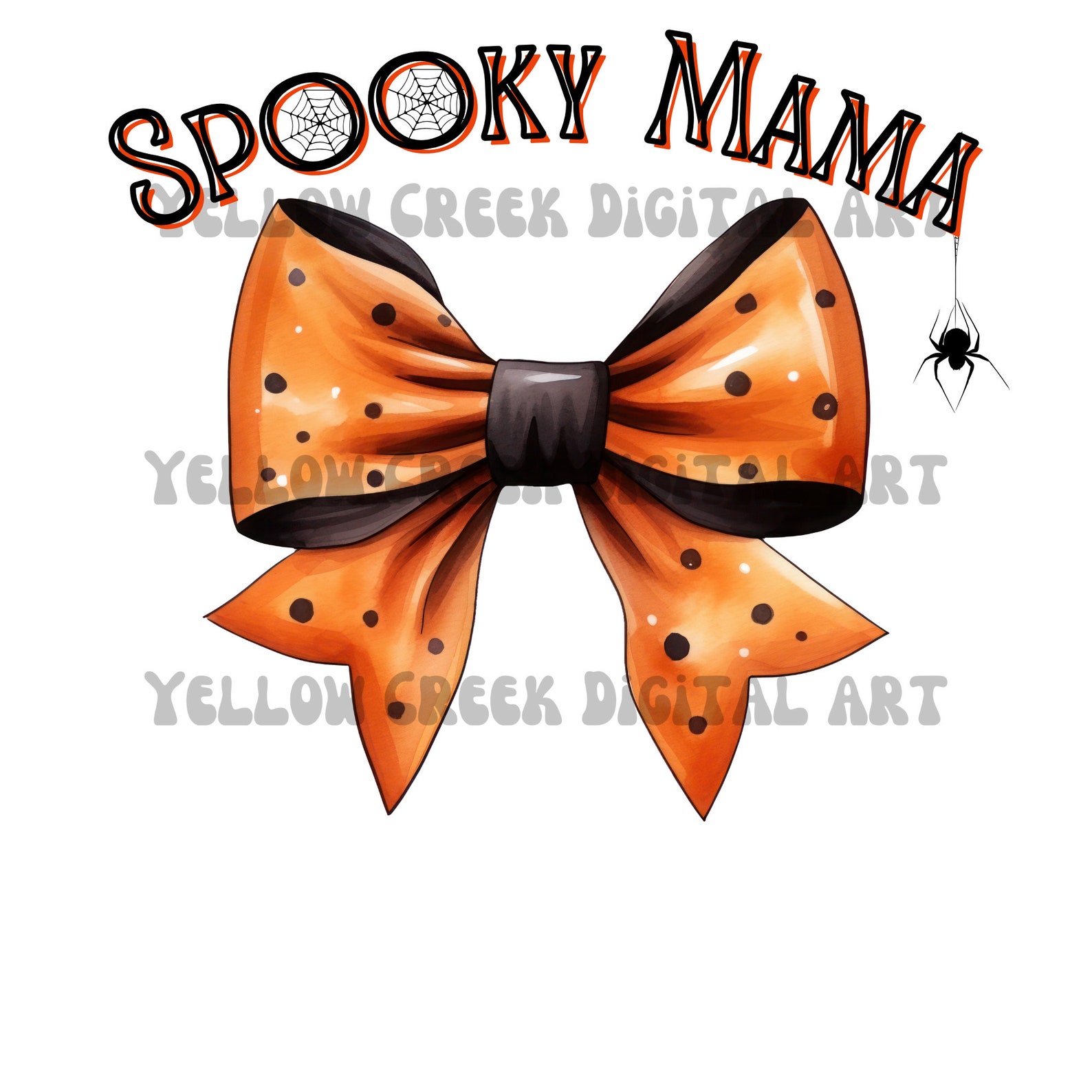 Spooky Mama Coquette PNG - Digital Download Only - Orange and Black Bow ...