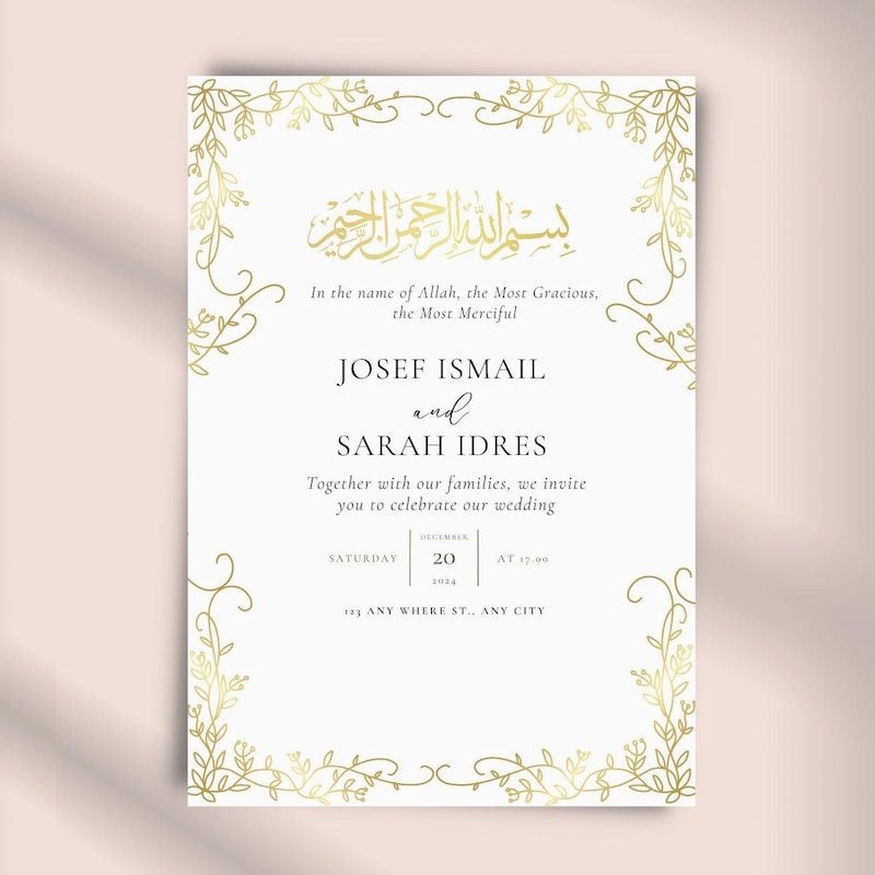 Arabic Wedding Invitation - Etsy