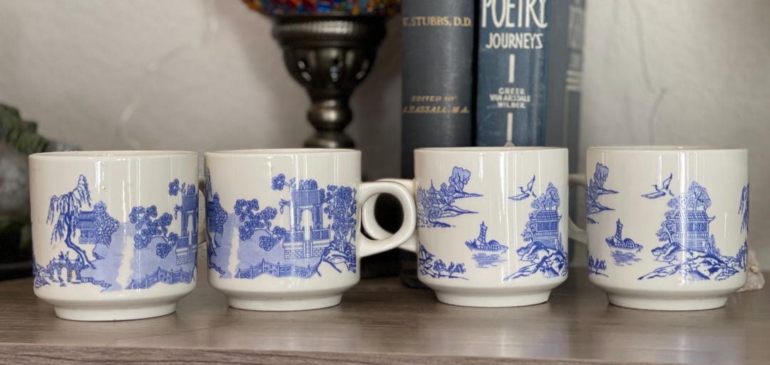 Vintage Delft Asian Coffee Cups - Etsy