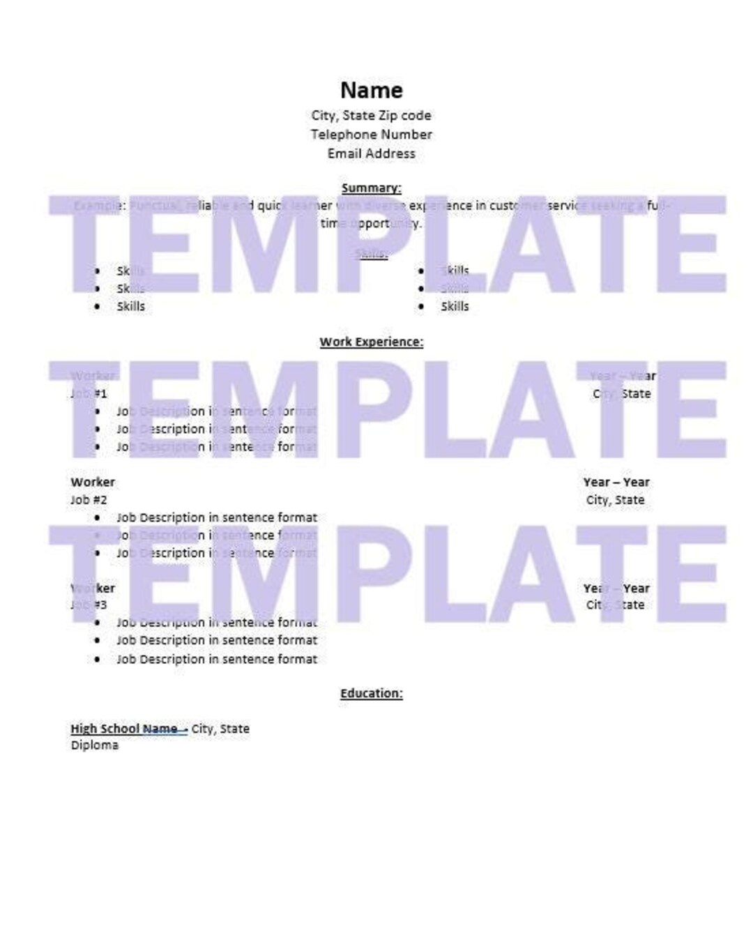 Resume Template Bullet Point - Etsy