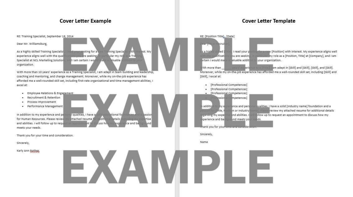 Cover Letter Example & Template - Etsy