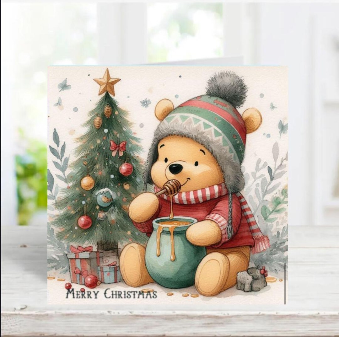 Winnie the Pooh Christmas Card, Christmas Card, Family Christmas Card ...