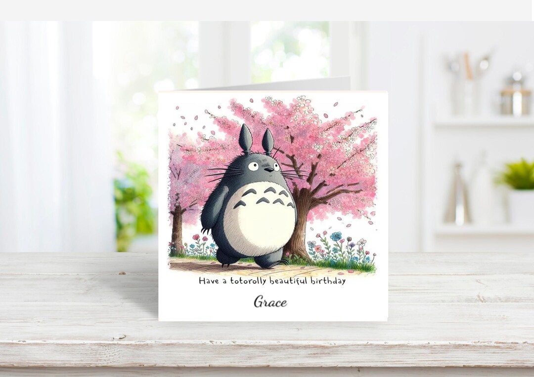 Totoro Personalised Birthday Card, Totoro Cards, Fan Art, Daughter ...