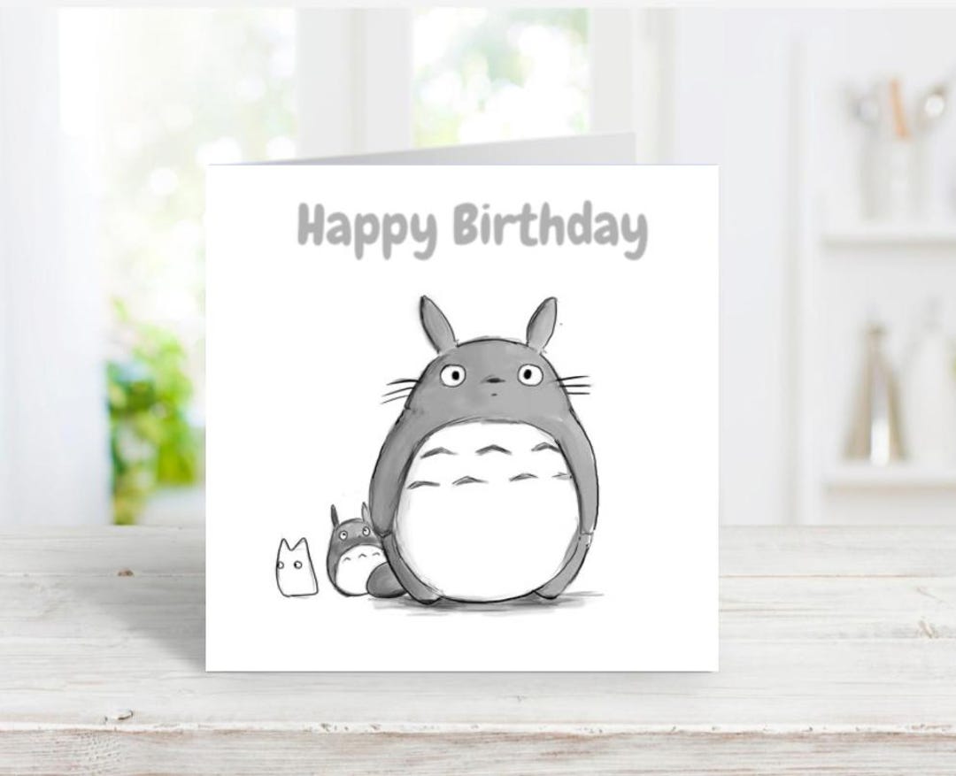 Totoro Personalised Birthday Card, Totoro Cards, Fan Art, Daughter ...