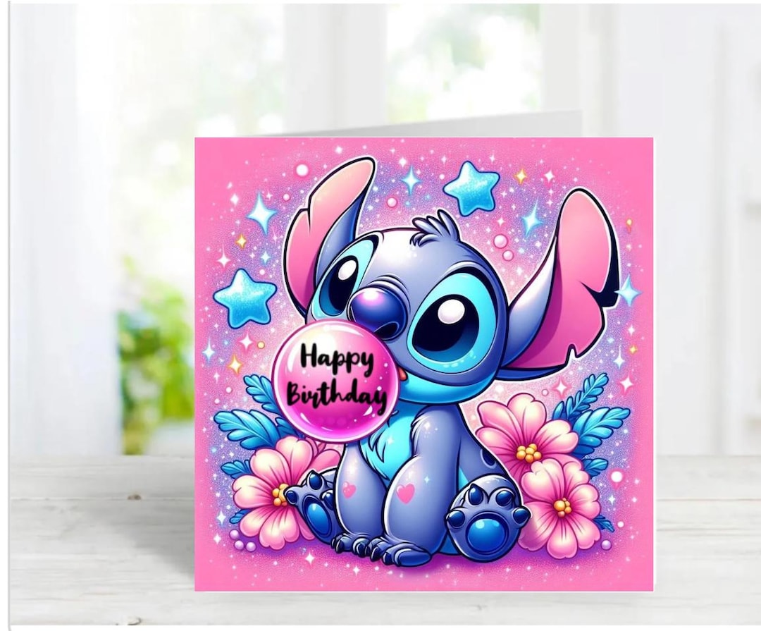 Personalised Stitch Birthday Card, Stitch Birthday Card, Birthday Card ...