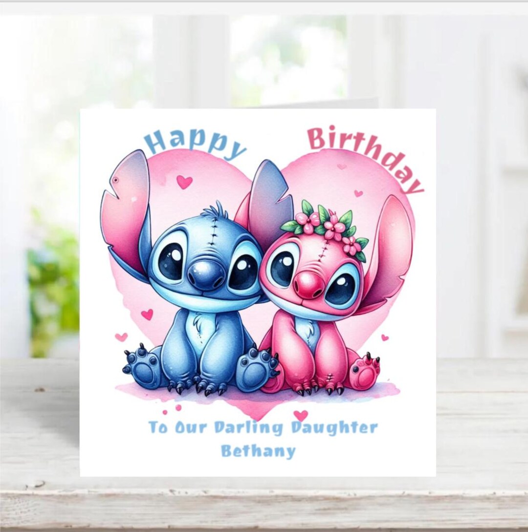 Personalised Stitch Birthday Card, Stitch Birthday Card, Birthday Card ...