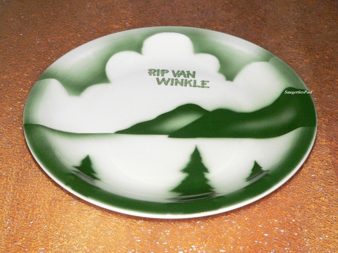 Rip Van Winkle Airbrushed Heavy Duty Dinner Plate Pines and Mountains ...