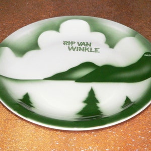 Rip Van Winkle Airbrushed Heavy Duty Dinner Plate Pines and Mountains ...