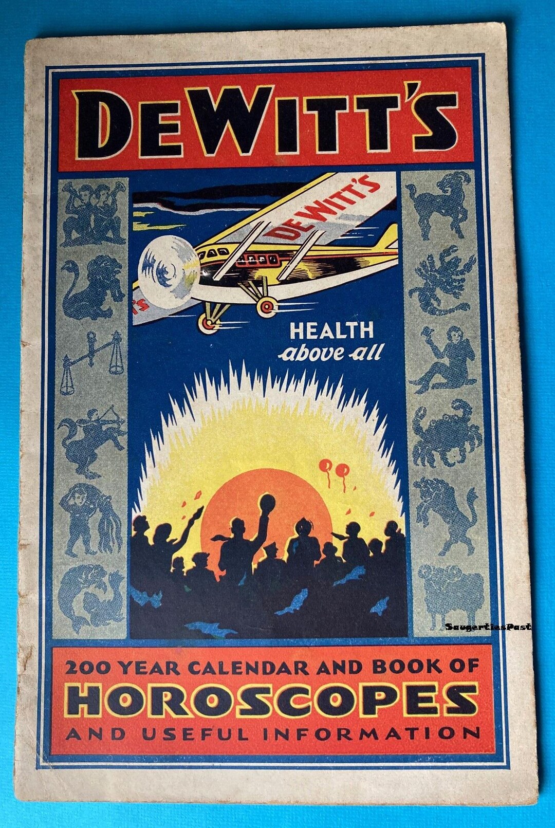 Original 1930s Dewitt's Horoscopes 200 Year Zodiac Calendar Louis ...