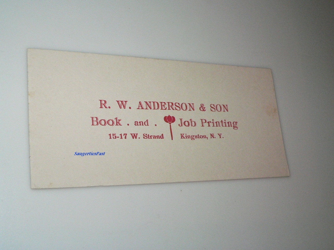 Original 1930 Oversize R. W. Anderson and Son Book and Job Printing 15 ...