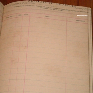 Rare Historic 1800s Hotel Register From the J.E. Lasher Mansion House ...