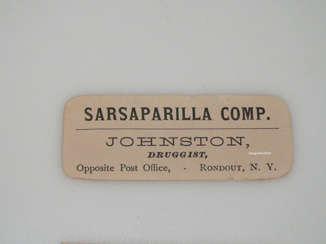 Sarsaparilla Comp. Label, From Johnston Pharmacist Rondout, N.Y. - Etsy