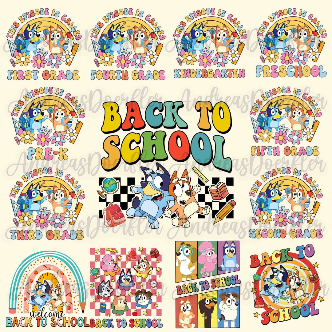 Bluey Back to School PNG Bundle, Teacher Png, First Day of School, Team ...