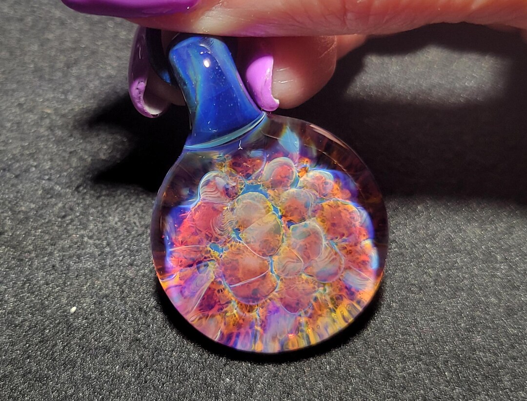 Borosilicate Implosion Pendant, Hand Blown Glass Frit Implosion ...